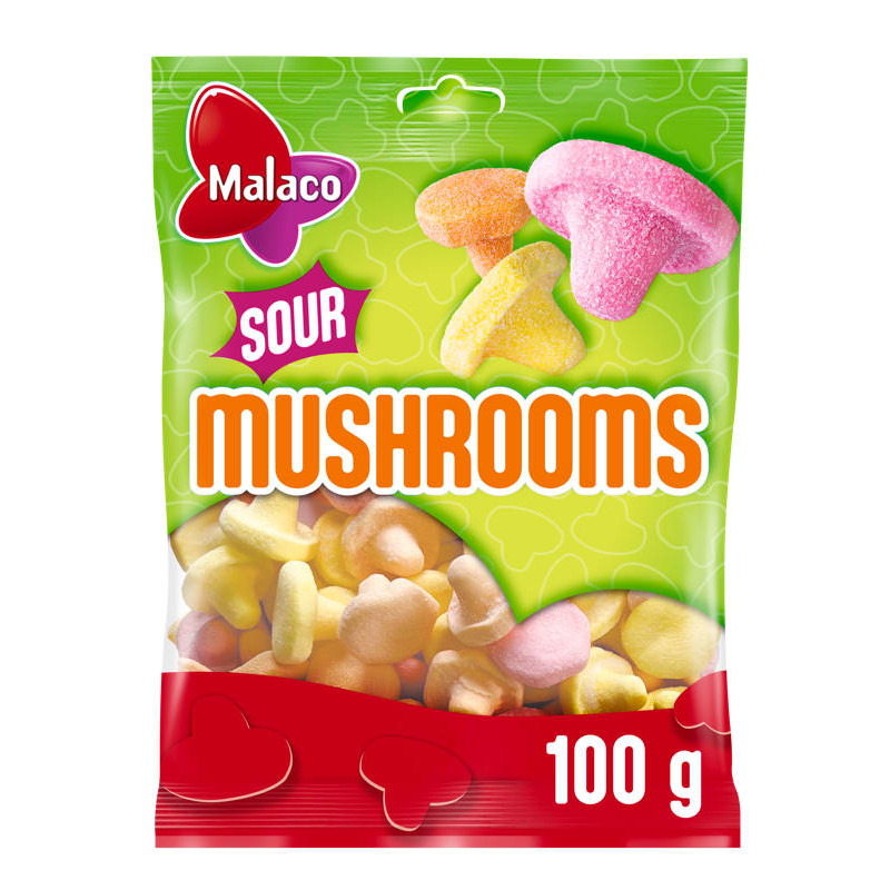 Malaco Sour Mushrooms - Safka Continental Goodies Auckland New Zealand
